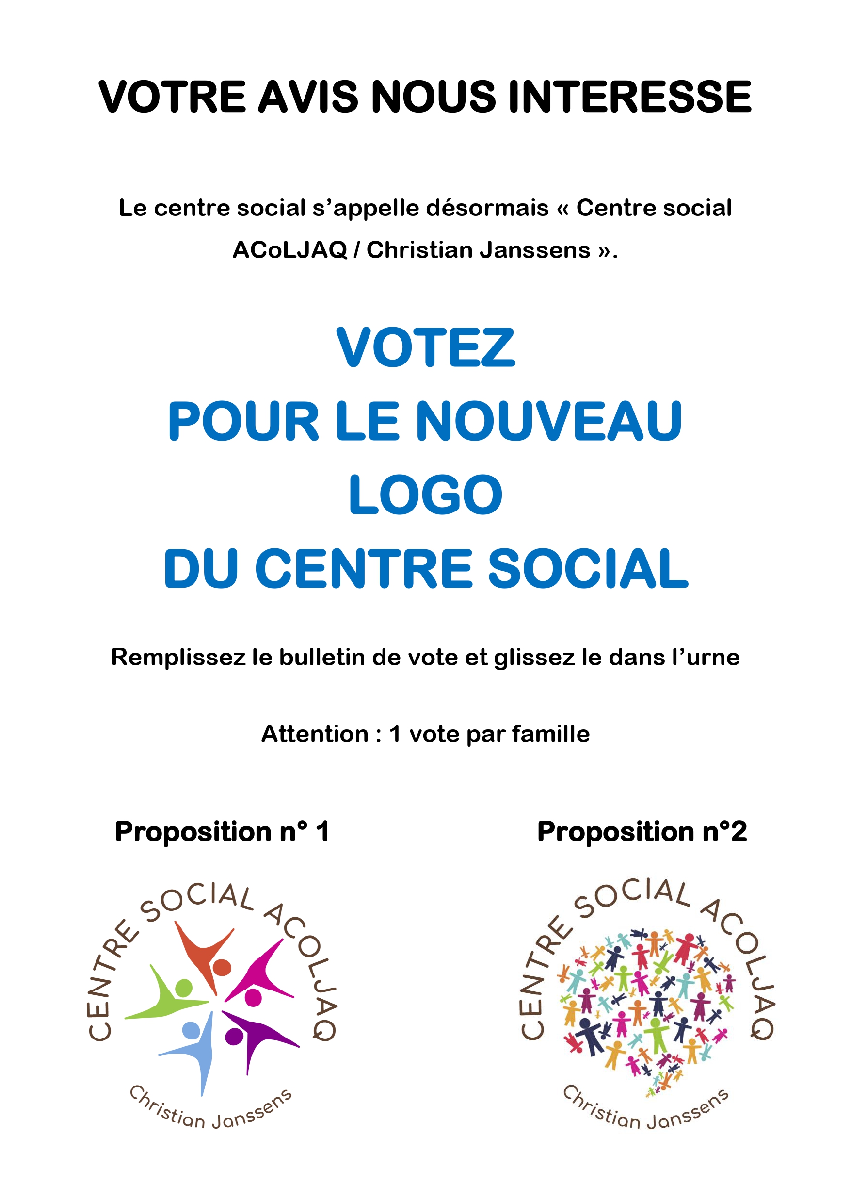VOTEZ POUR LE NOUVEAU LOGO – Centre social