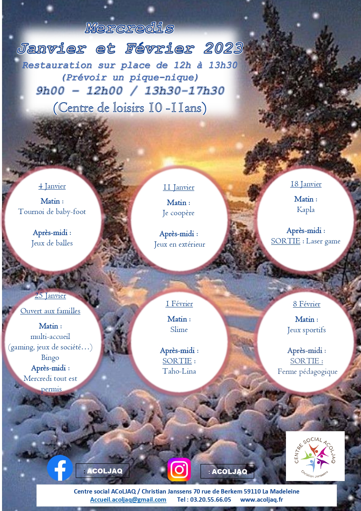 Planning ALSH Mercredis 10-11 ans – Centre social Planning ALSH Mercredis 10-11 ans – Centre social